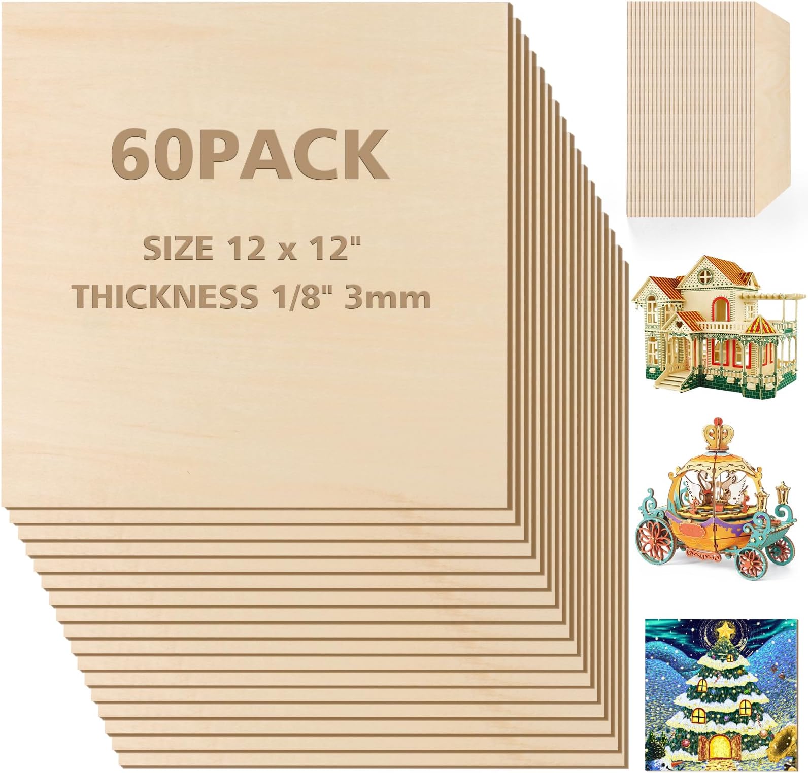 Amazon.com: Fabbay 20 Pieces Basswood Sheets Thin Wood Sheets Craft ...