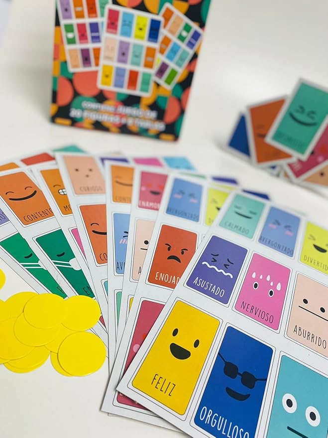 Toys For Kids Lotería Didáctica De Emociones Español/Inglés 8 Tabla ...
