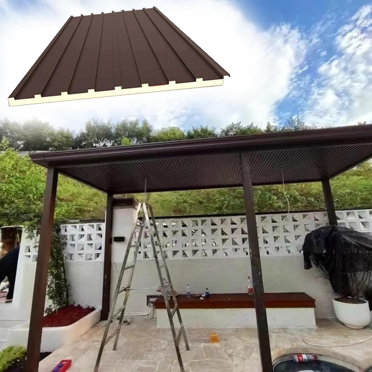 Amazon.com: Roofing Panels House Building Roof Cladding Board, Aluminum ...