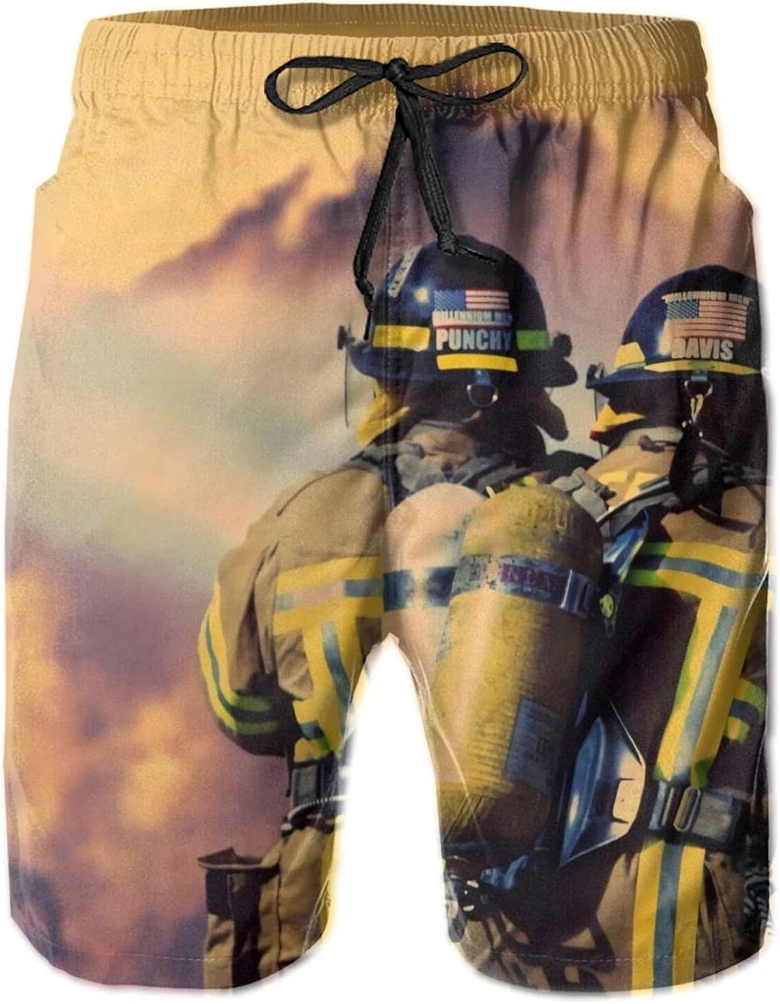 Amazon.com: wl1115bfpr Firefighter Firefighting Flag Men's Swim Trunks ...