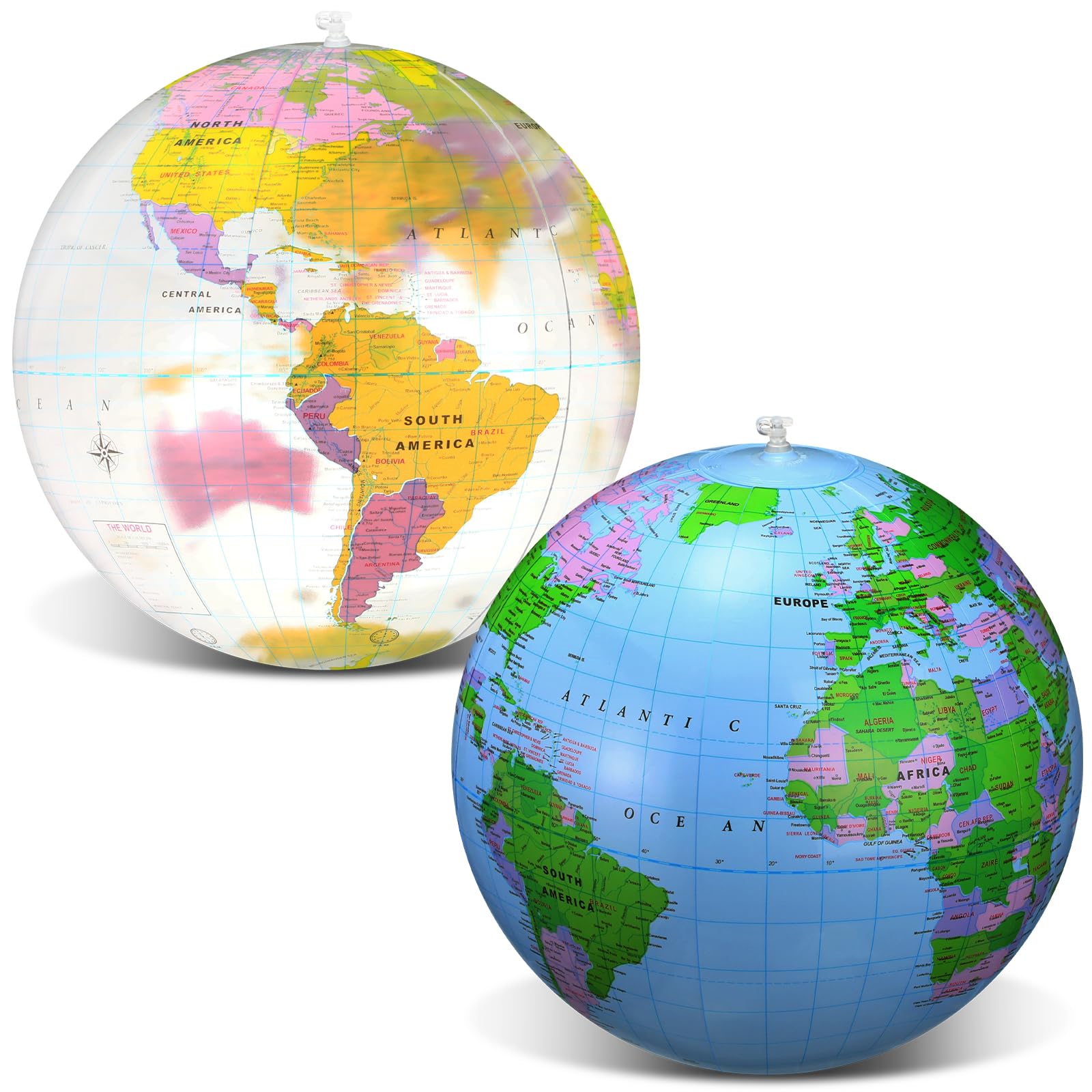 Snapklik.com : Pangda 2 Pack Inflatable Globe Blow Up World Globe Beach ...