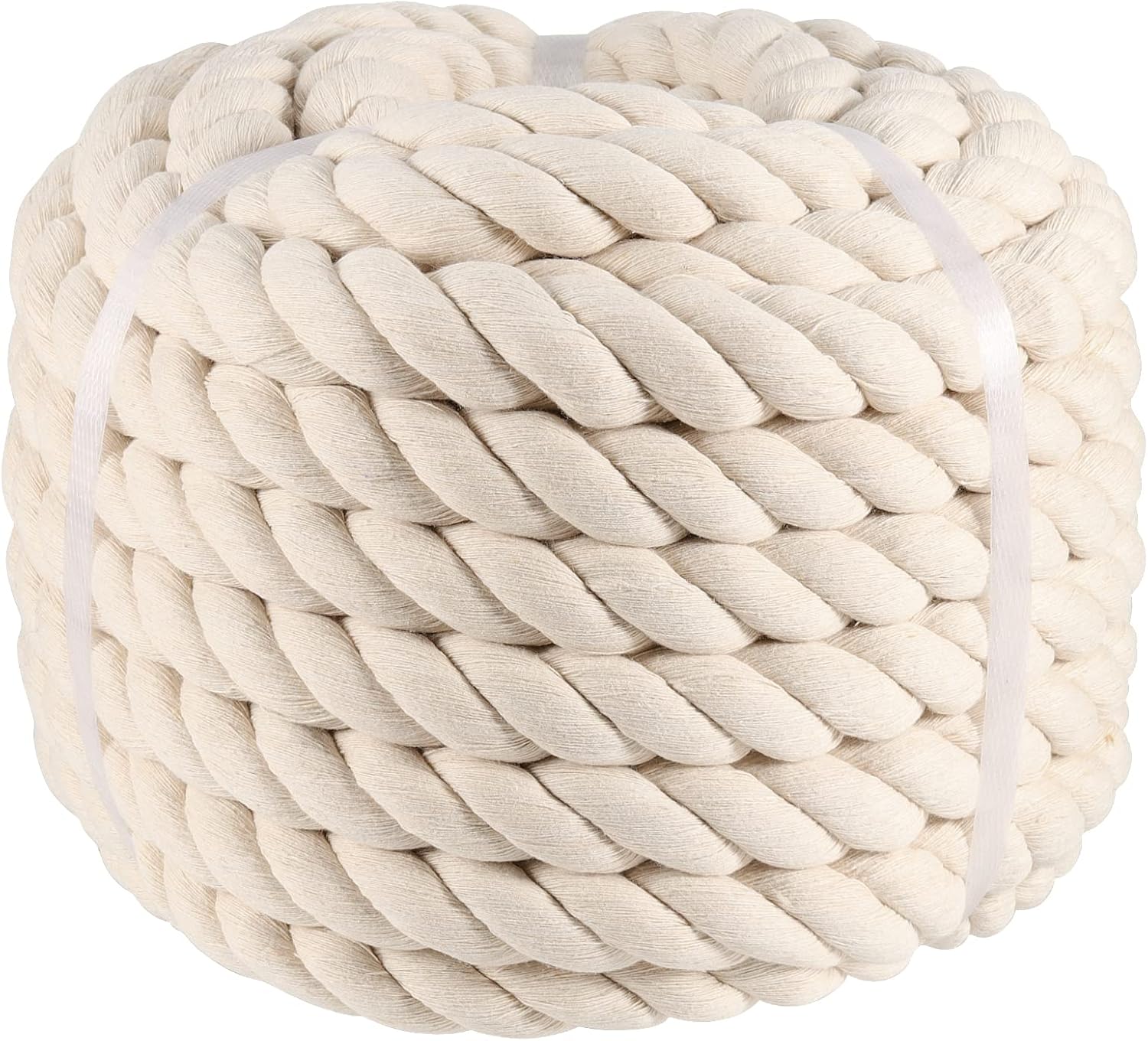 SINJEUN 25mm Cotton Rope 15 Metres White Rope Macrame Rope 3 Strand ...