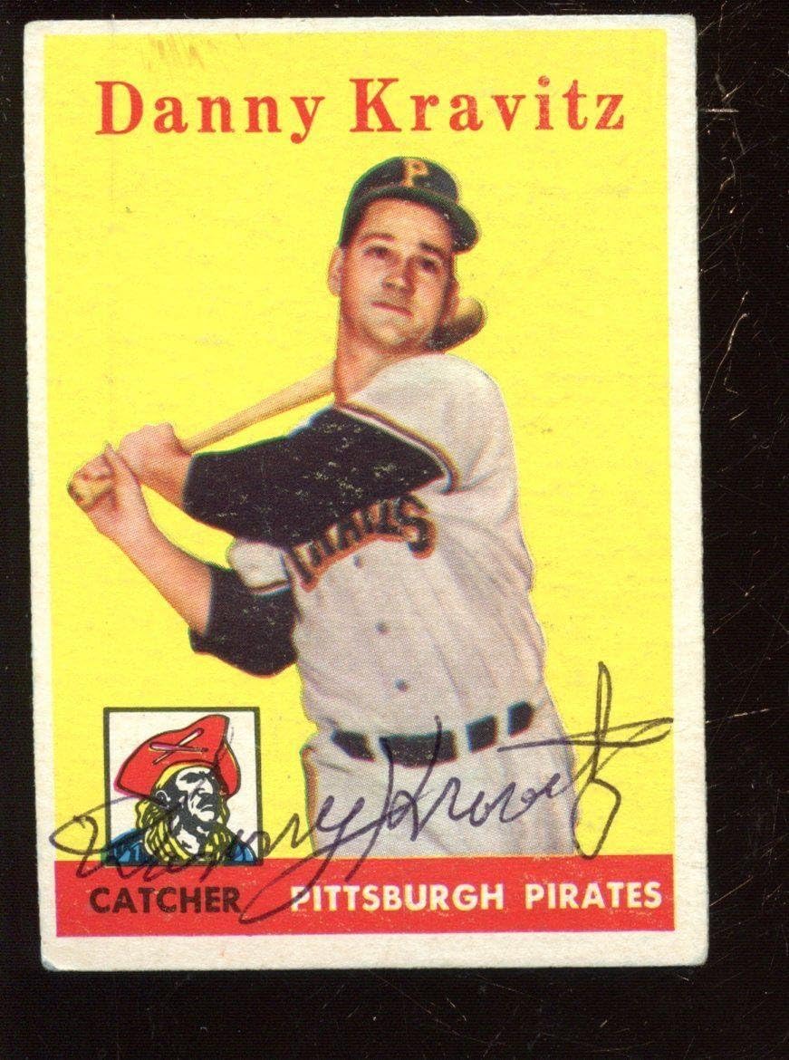 1958 Topps Baseball Card Danny Kravitz Autographed - Baseball Slabbed ...