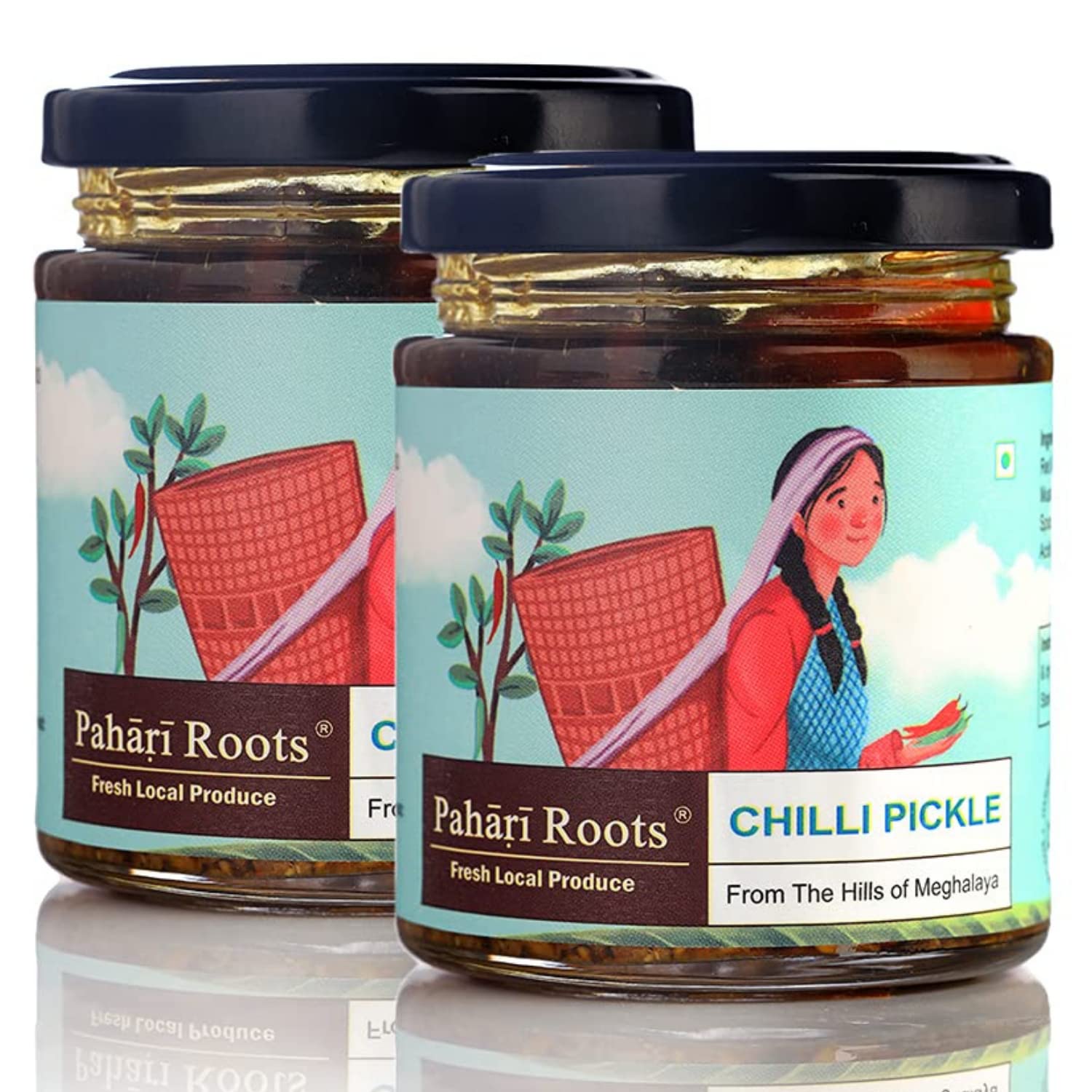 Pahari Roots Chilli Pickle from Meghalaya | 400Gm (2 Bottles of 200G Each) : Amazon.in: Grocery ...