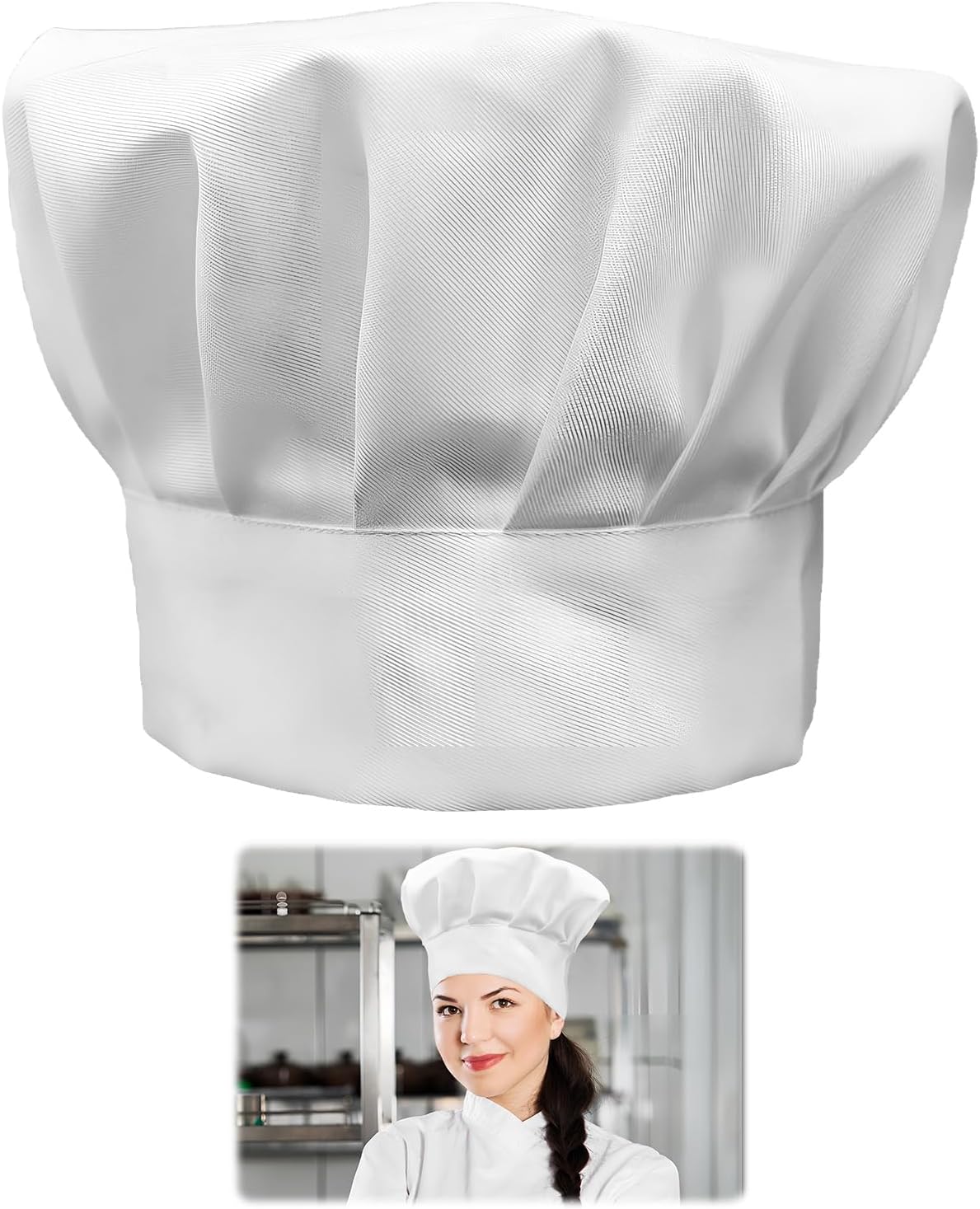 1PCS Chef Hat White,Chefs Hat for Men,Chef Hats for Men Kitchen Cooking ...