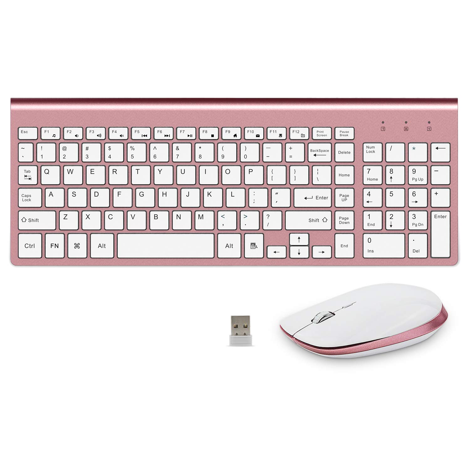 Buy Wireless Keyboard and Mouse Combo, FEDARFOX Compact Full Size ...