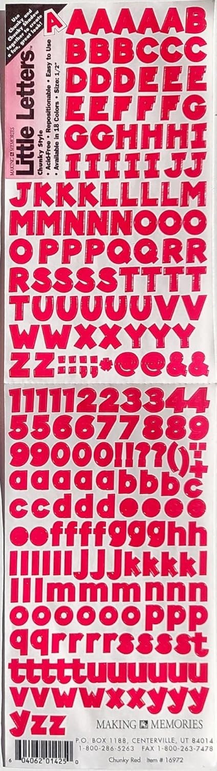 Amazon.com: Making Memories Chunky Style 1/2" Little Letters Stickers ...