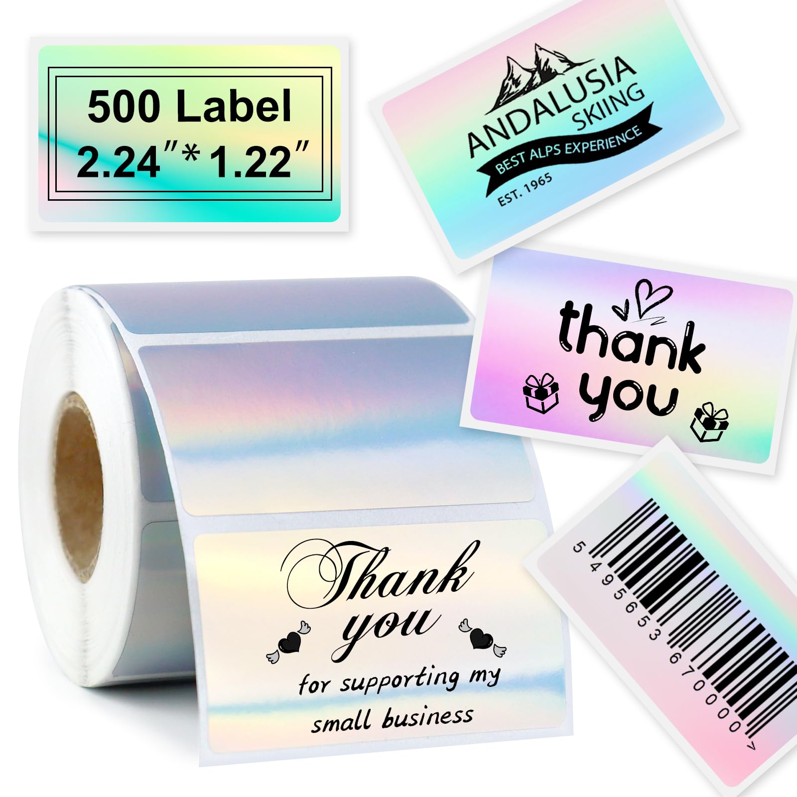 Buy AirSunThermal Holographic Stickers, 500 Pcs 2.25"x1.25" Printable ...