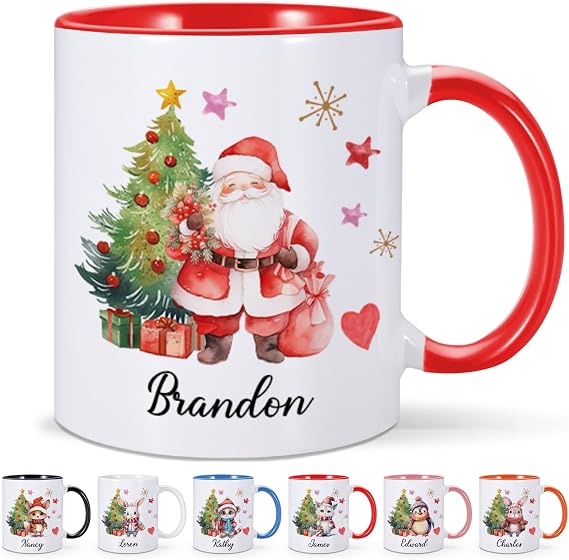 Amazon.com: Custom Christmas Coffee Mug Personalized Hot Chocolate Mug ...