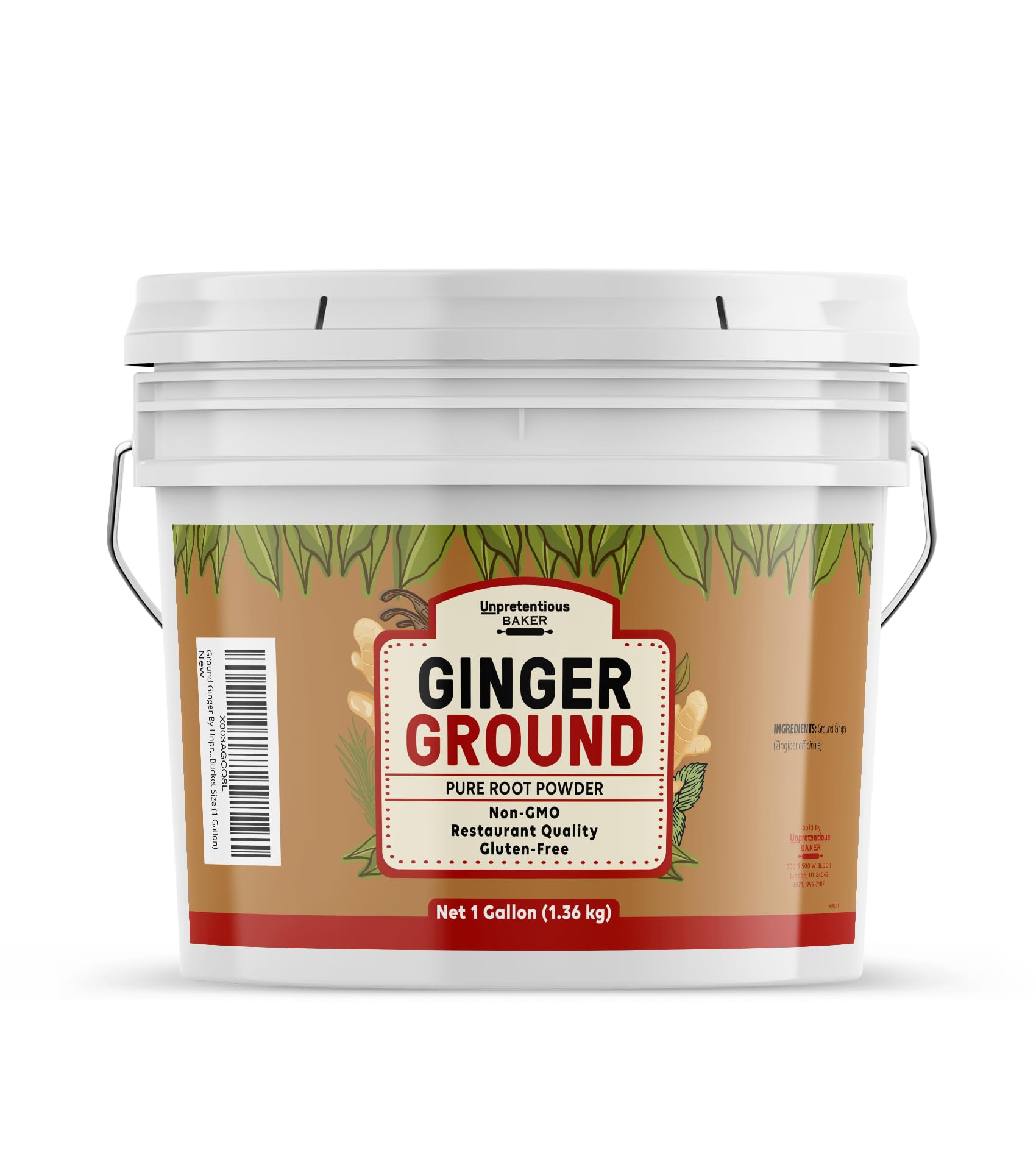 Amazon.com : Unpretentious Ground Ginger, 1 Gallon Bucket, Indian ...
