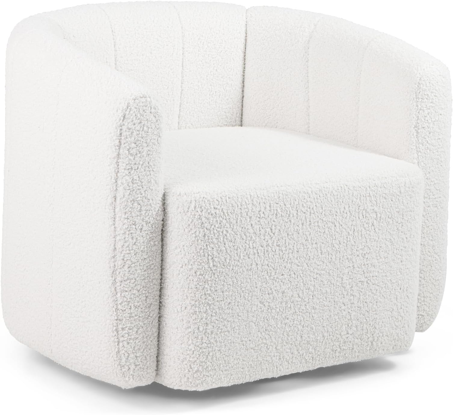 Tkopy Armchair Bucket Chair, Teddy Fabric Swivel Accent Boucle Chair ...