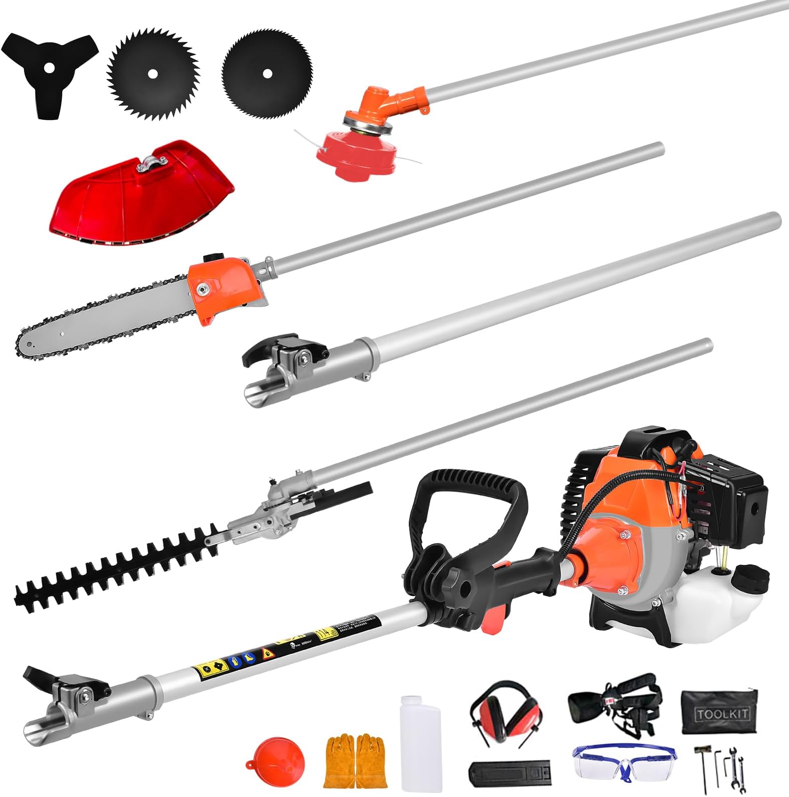 Amazon.com : DatingDay 52cc 2-Stroke 6 in 1 Gas Hedge Trimmer, Gas ...