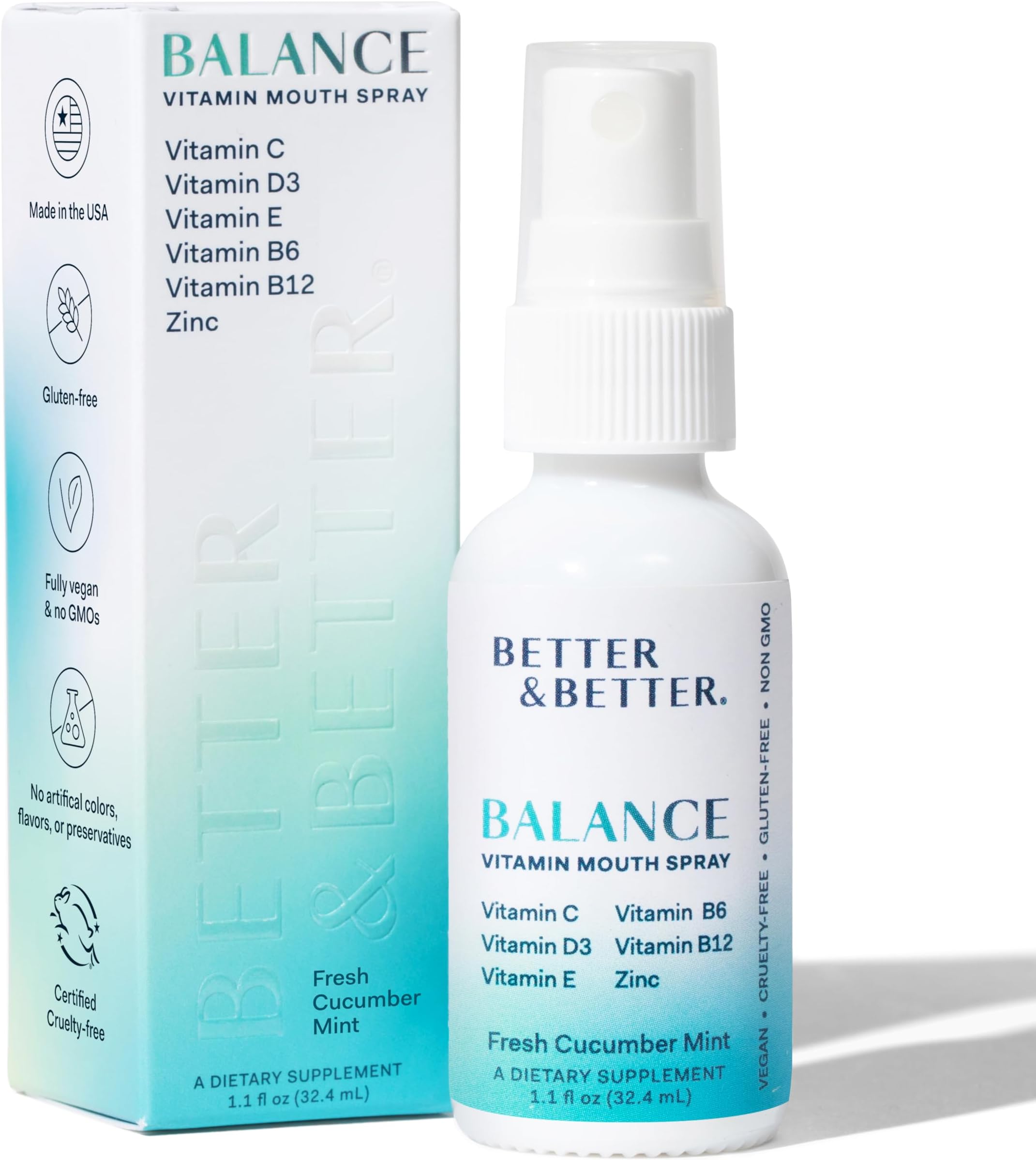 Amazon.com: Better & Better Balance Vitamin Mouth Spray | Sublingual ...