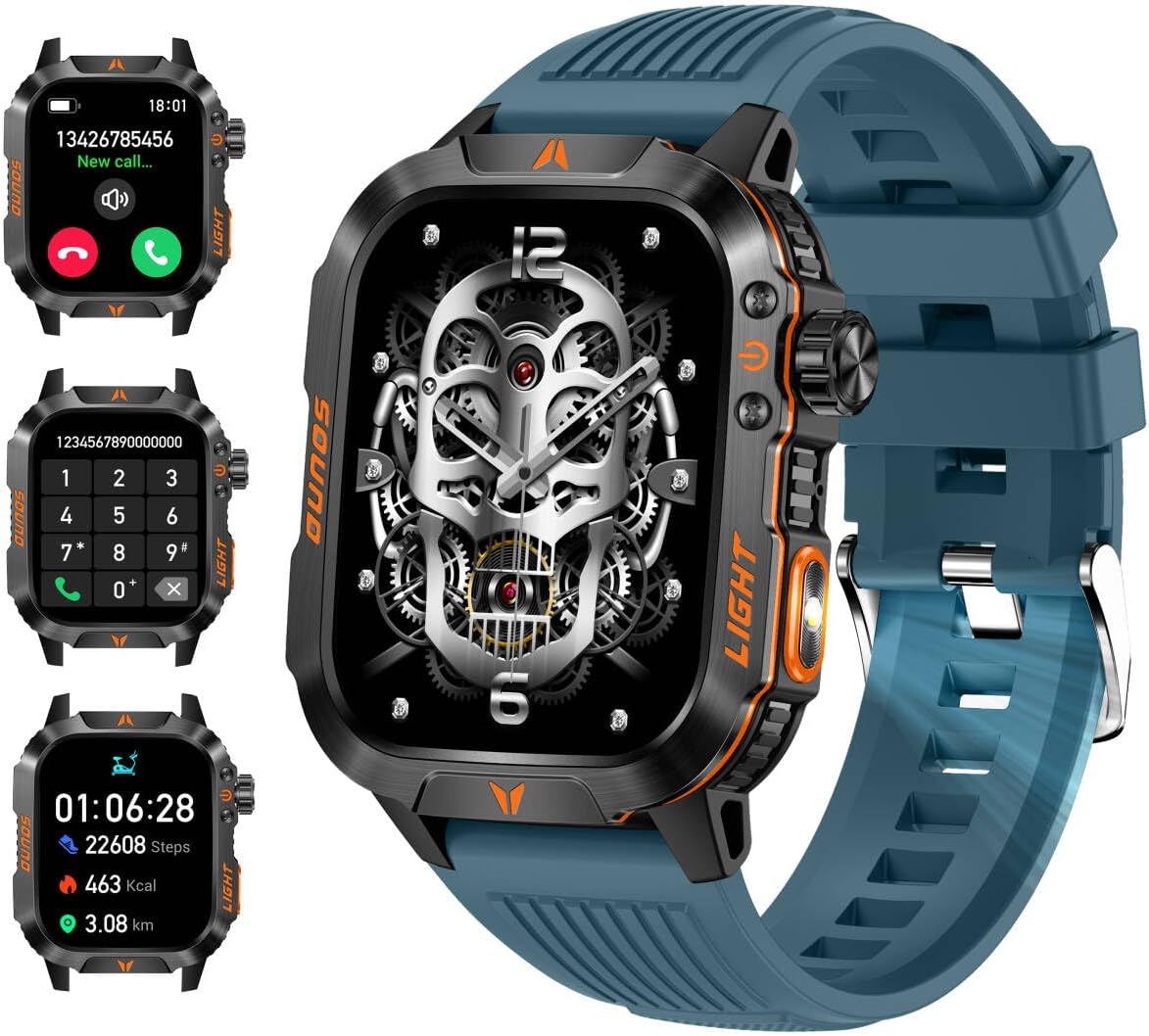 Amazon.com: QTLLBT Smartwatch LED Flashlight Barometer Altimeter ...