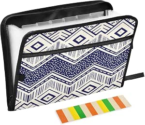 Amazon.com : Hezely Navy Stripe 13 Pockets Expanding File Folder with ...