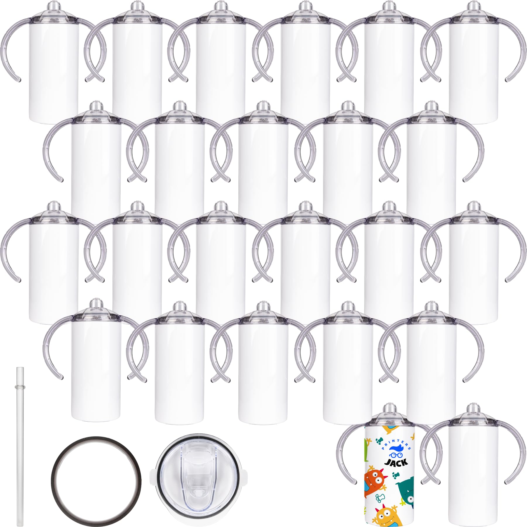 Snapklik.com : Printers Jack 12 Oz Sublimation Sippy Cup Blank For Kids ...