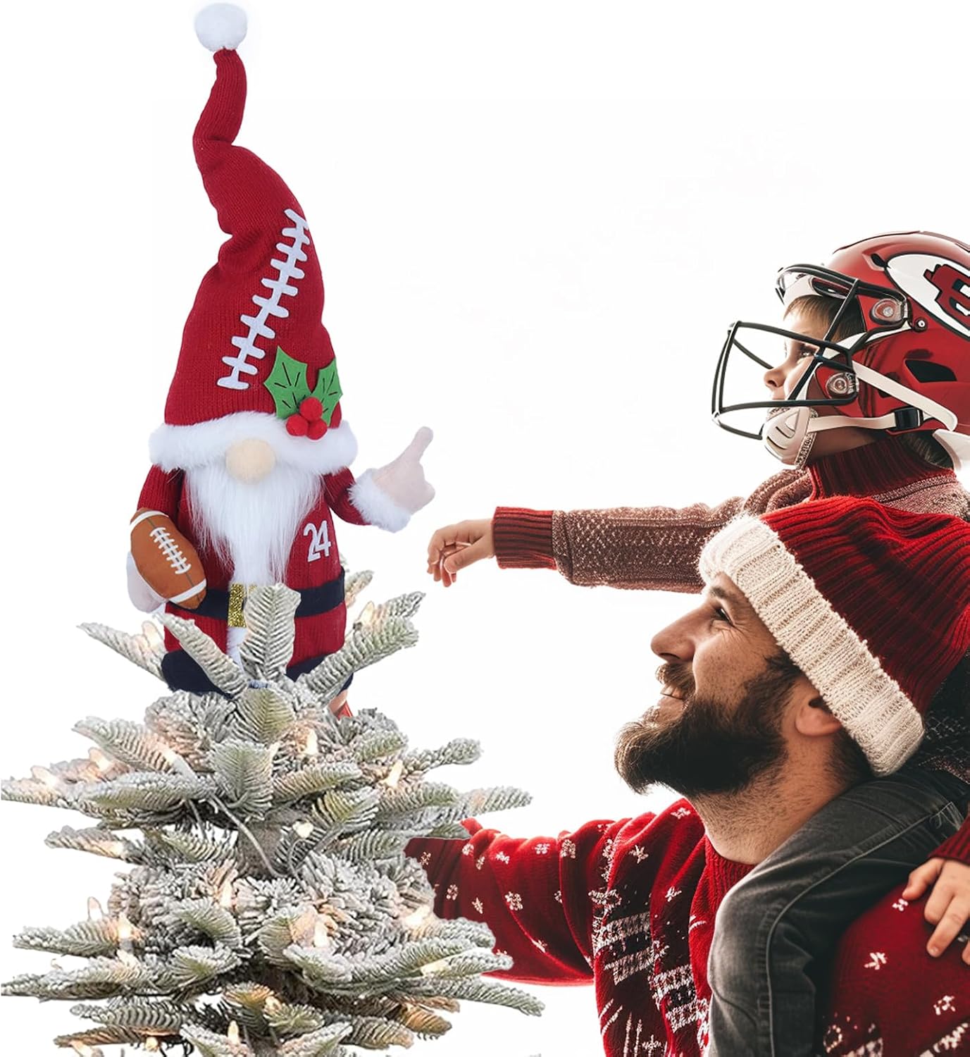 Amazon.com: Christmas Tree Topper - Gnome Tree Topper, Football Themed ...