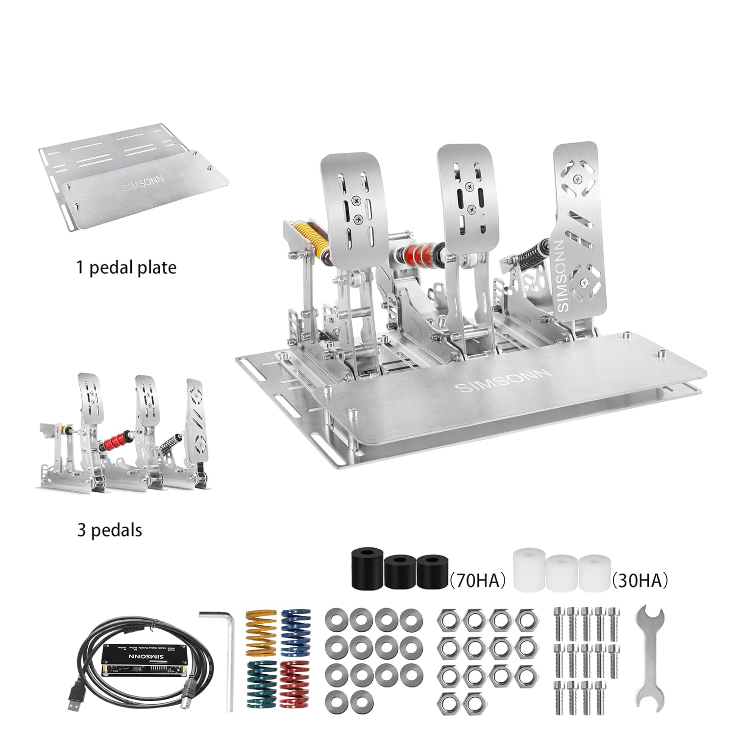 Amazon.com: SIMSONN NEW PRO Pedals Sim Racing Pedals PC Racing ...