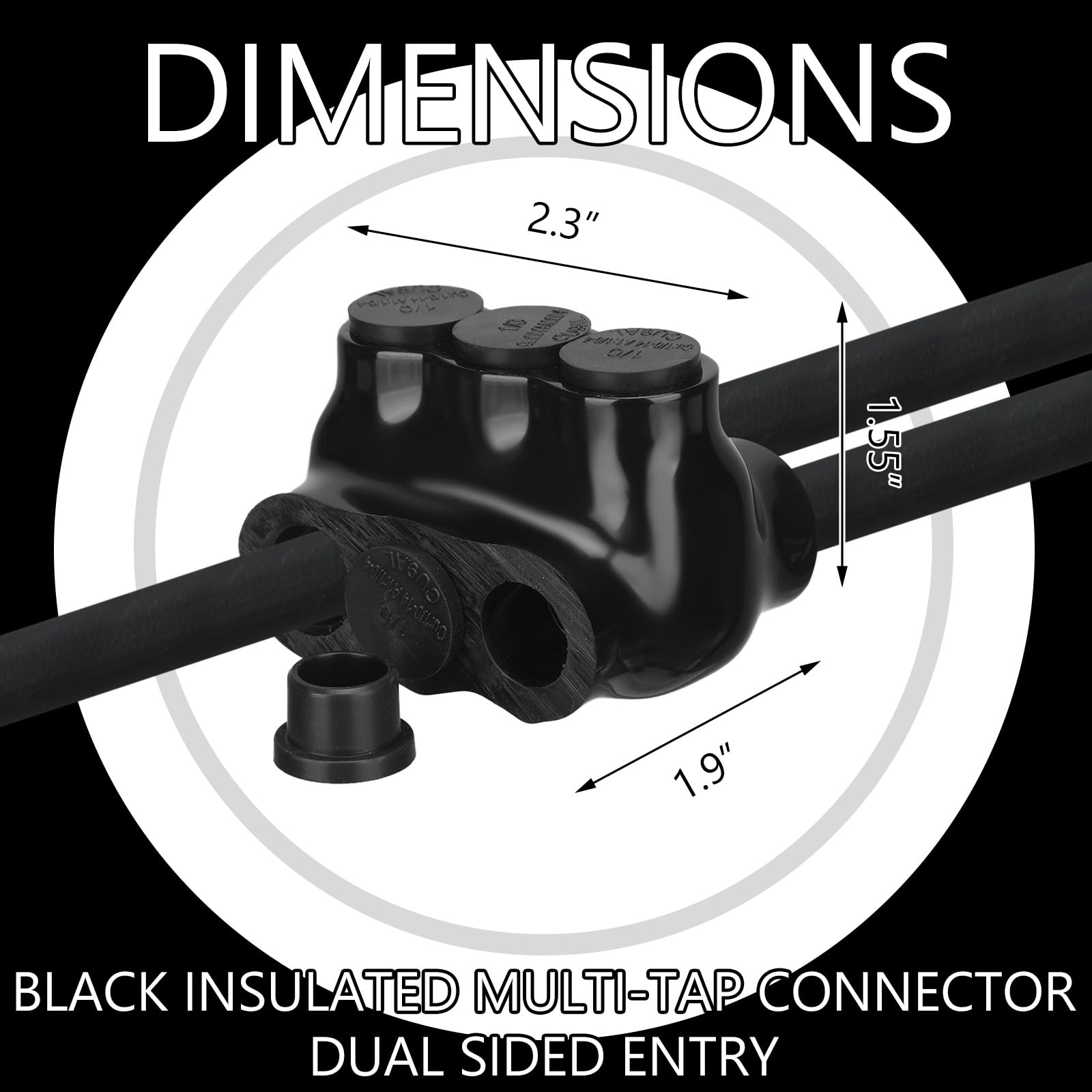 Snapklik.com : Copkim 5 Pack Black Multi Cable Connector Insulated ...
