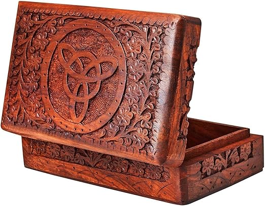 Amazon.com: Ajuny Wooden Indian Handmade Carving Box Jewelry Storage ...
