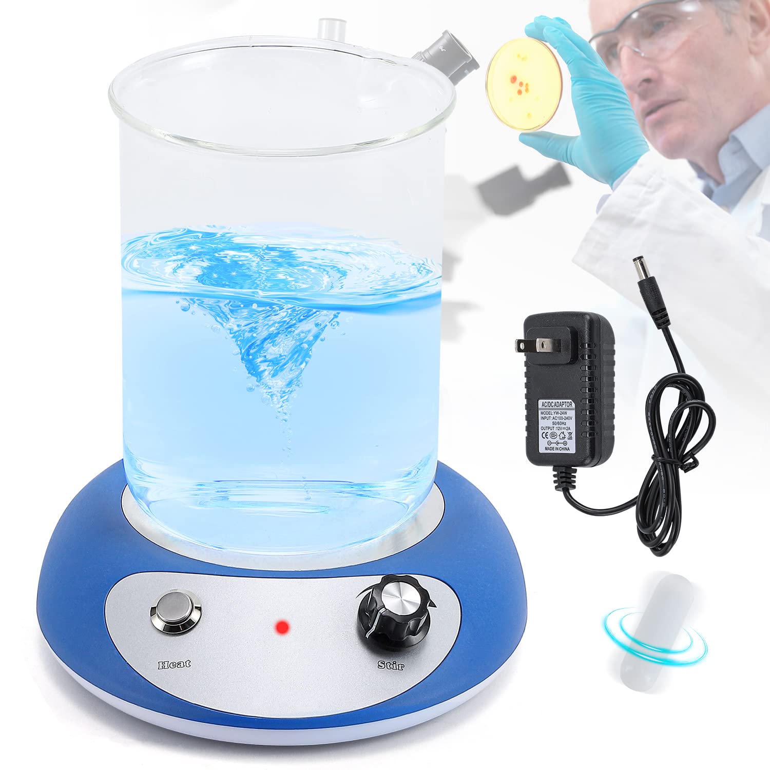CGOLDENWALL Mini Magnetic Stirrer Hot Plate Mixer Laboratory Heating ...
