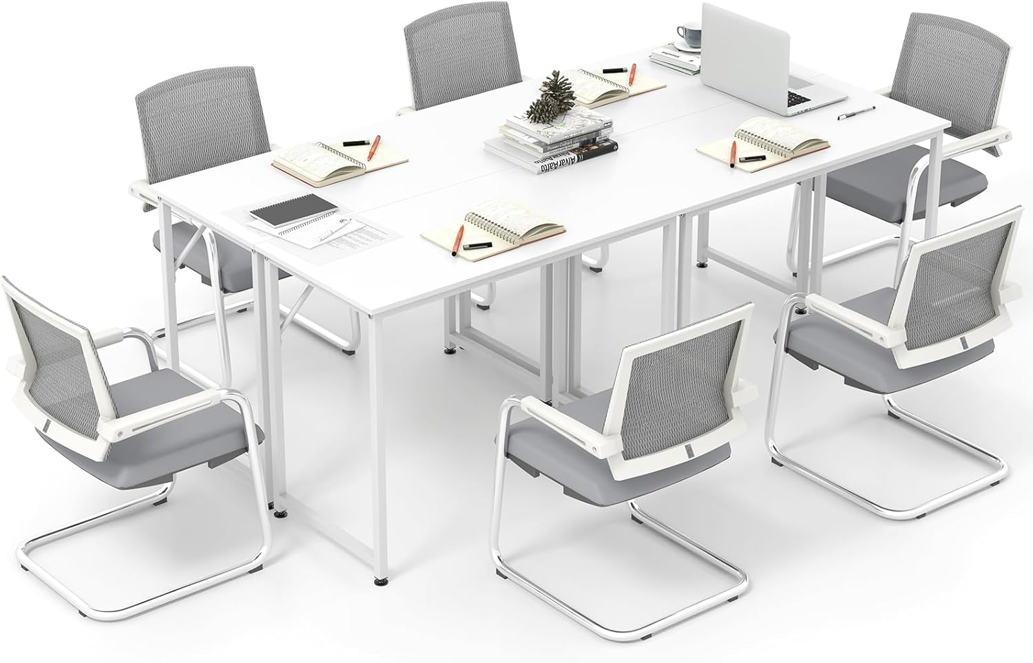 Amazon.com: Tangkula Set of 4 Conference Tables, Rectangular Meeting ...