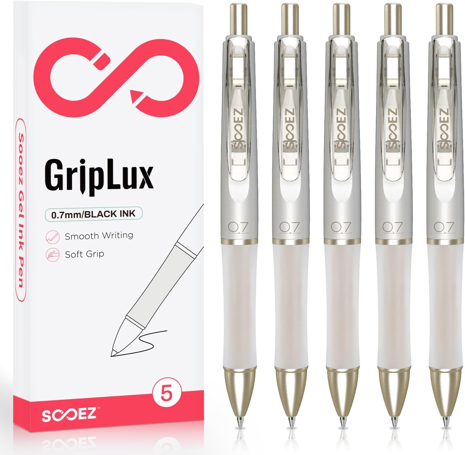 Amazon.com: Sooez Griplux Gel Pens, 5 Pcs Refillable & Retractable ...