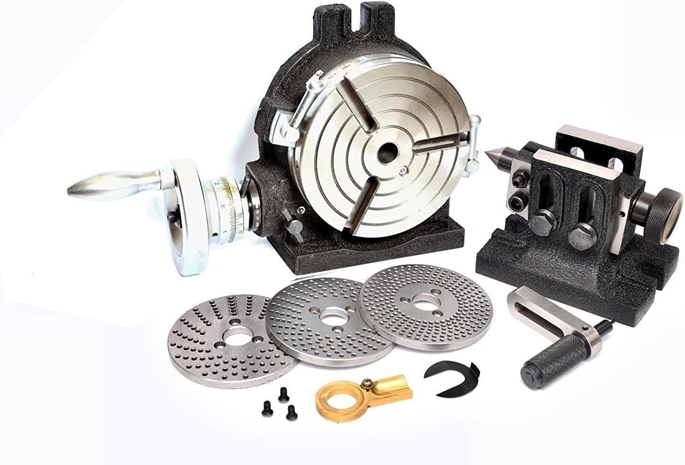 HV6 ROTARY TABLE 3 Slot+ DOUBLE BOLT TAILSTOCK + INDEXING PLATES SET ...