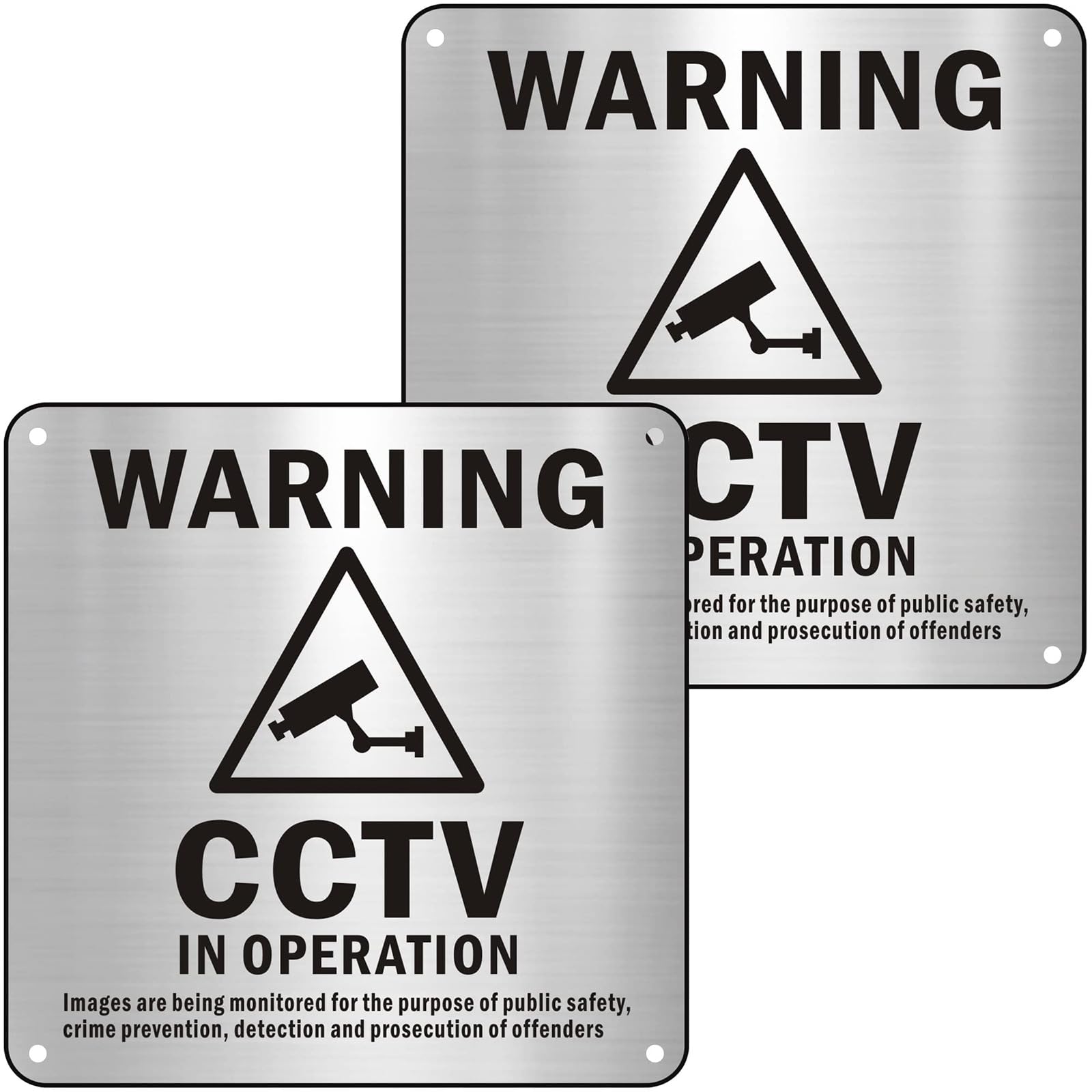 Data Compliant GDPR CCTV Sign Brushed Aluminium CCTV Sign Self Adhesive ...