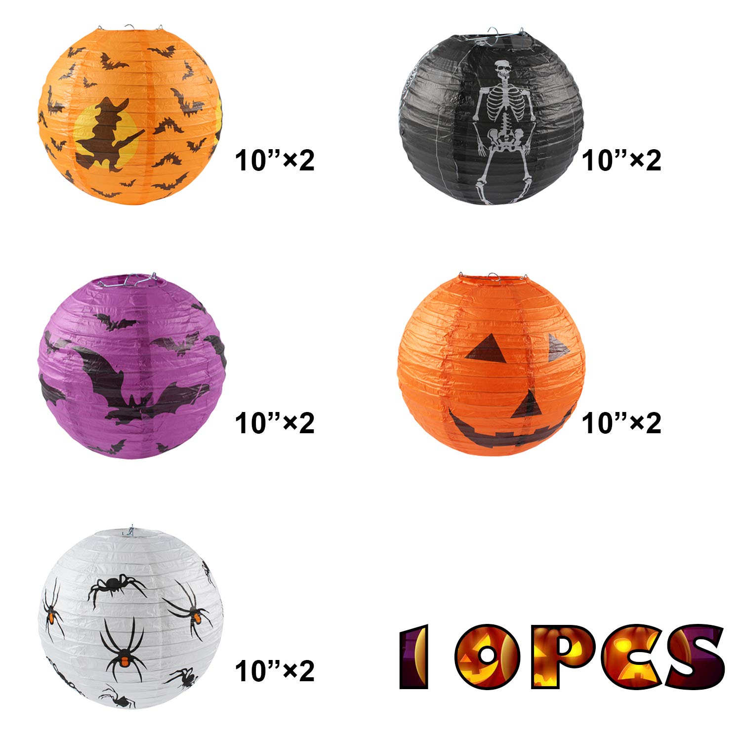 Halloween Lanterns 12 Pieces s Jack O Lantern Pumpkin Hanging Lanterns ...