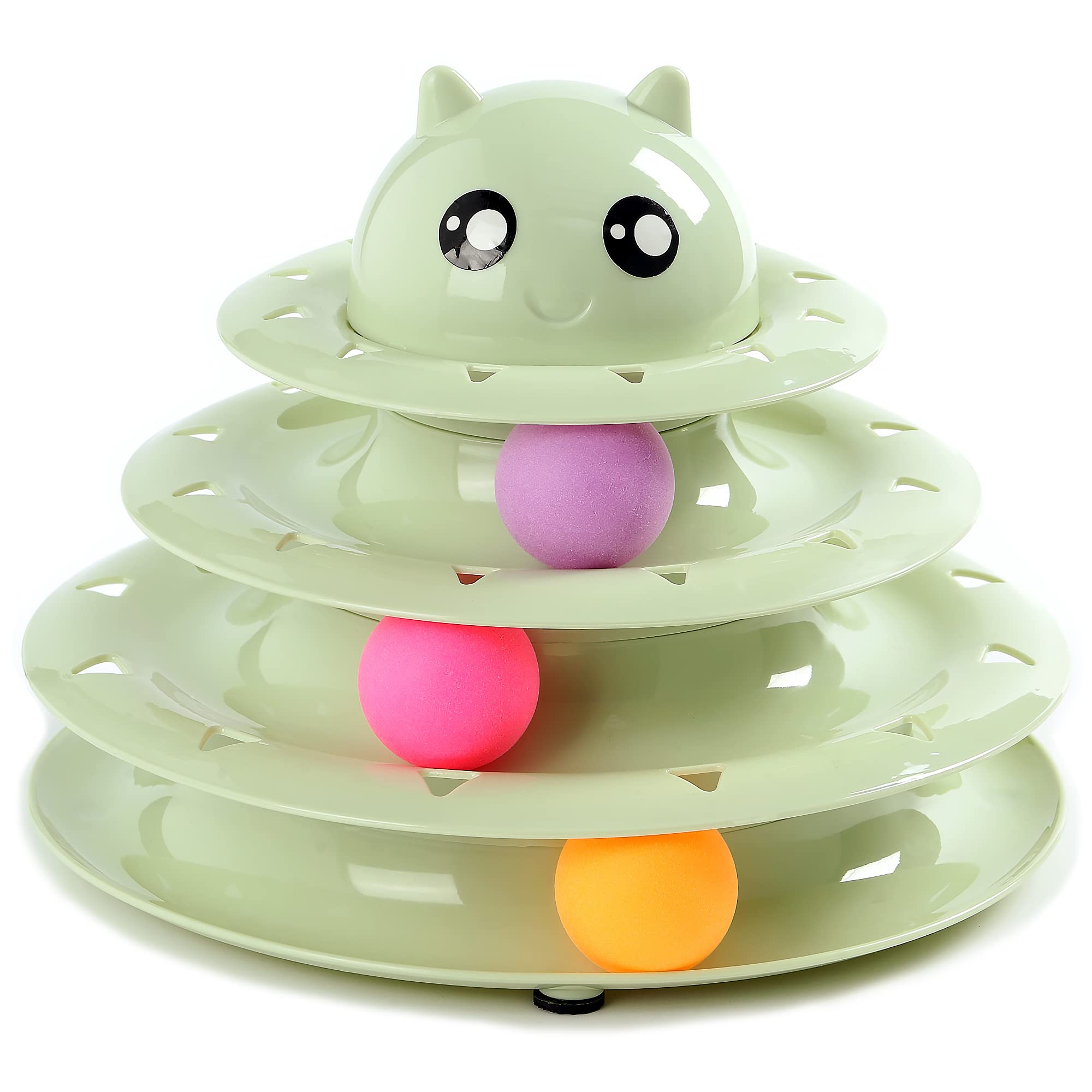Vealind Cat Ball Three Tier Cat Tower Track Interactive Pet Toy 3-Level ...
