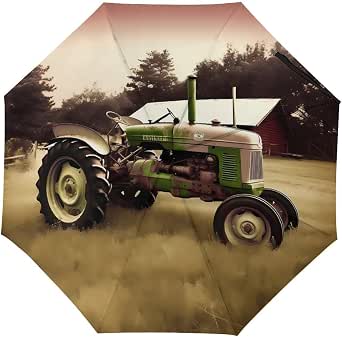 Amazon.com: FZMVSQH Old Tractor Photo Farm Travel Umbrella Windproof ...