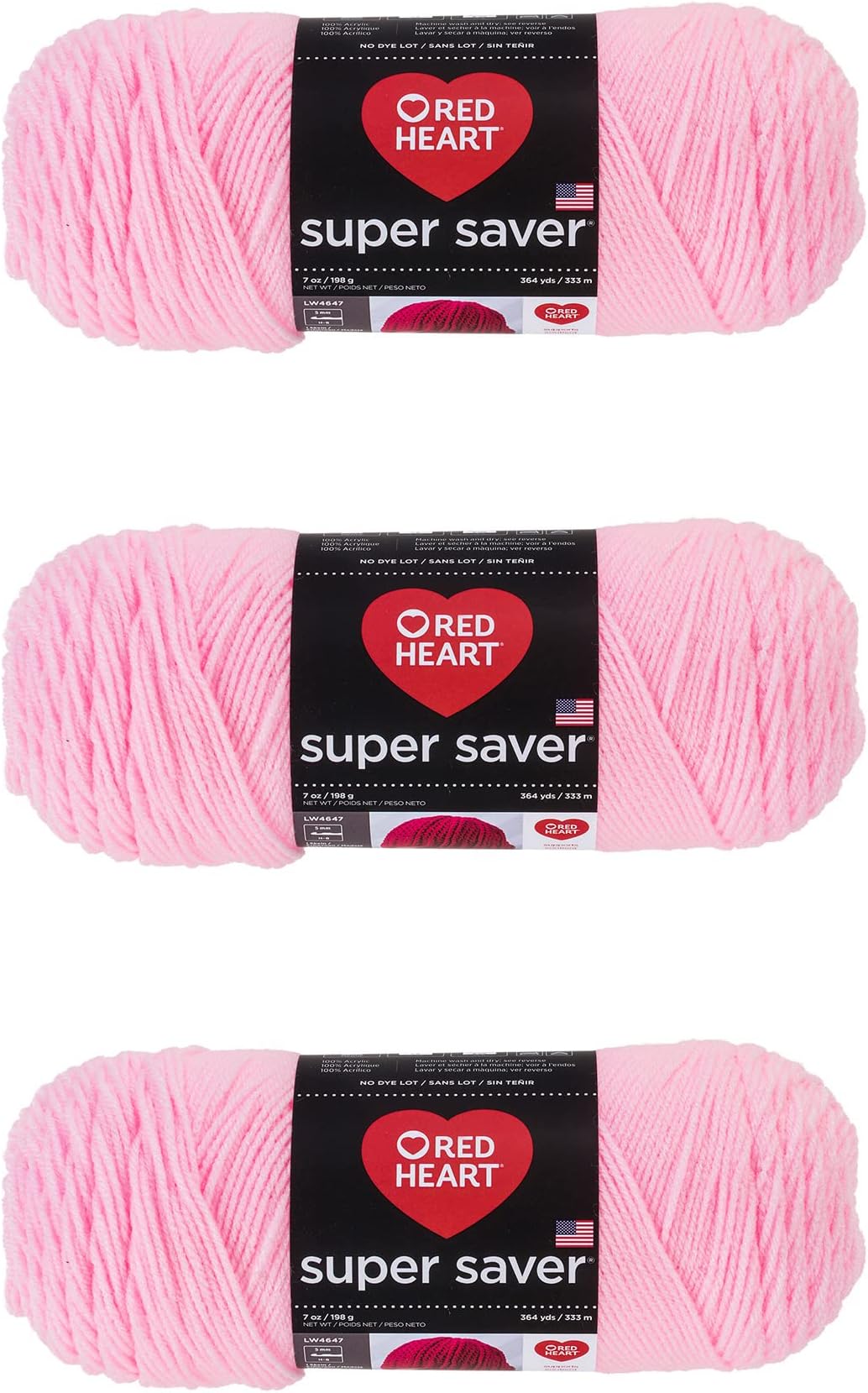 Amazon.com: Bulk Buy: Red Heart Super Saver (2-Pack) (Perfect Pink, 7 ...