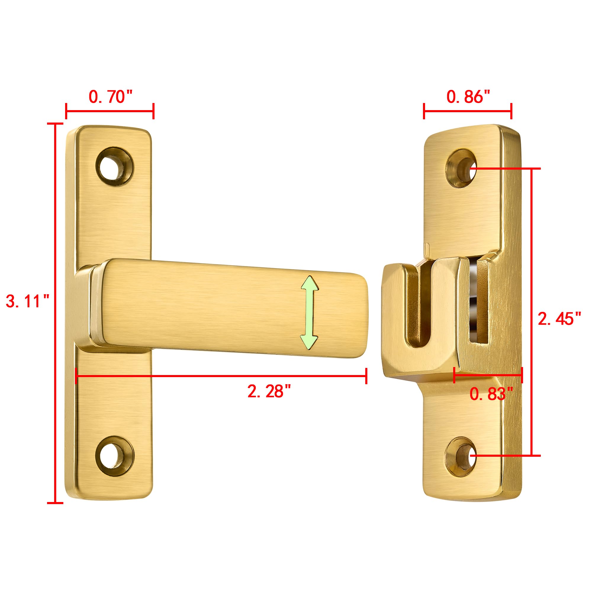 Snapklik.com : INIRET Gold 90/180 Degree Flip Latch - Heavy-Duty Lock ...