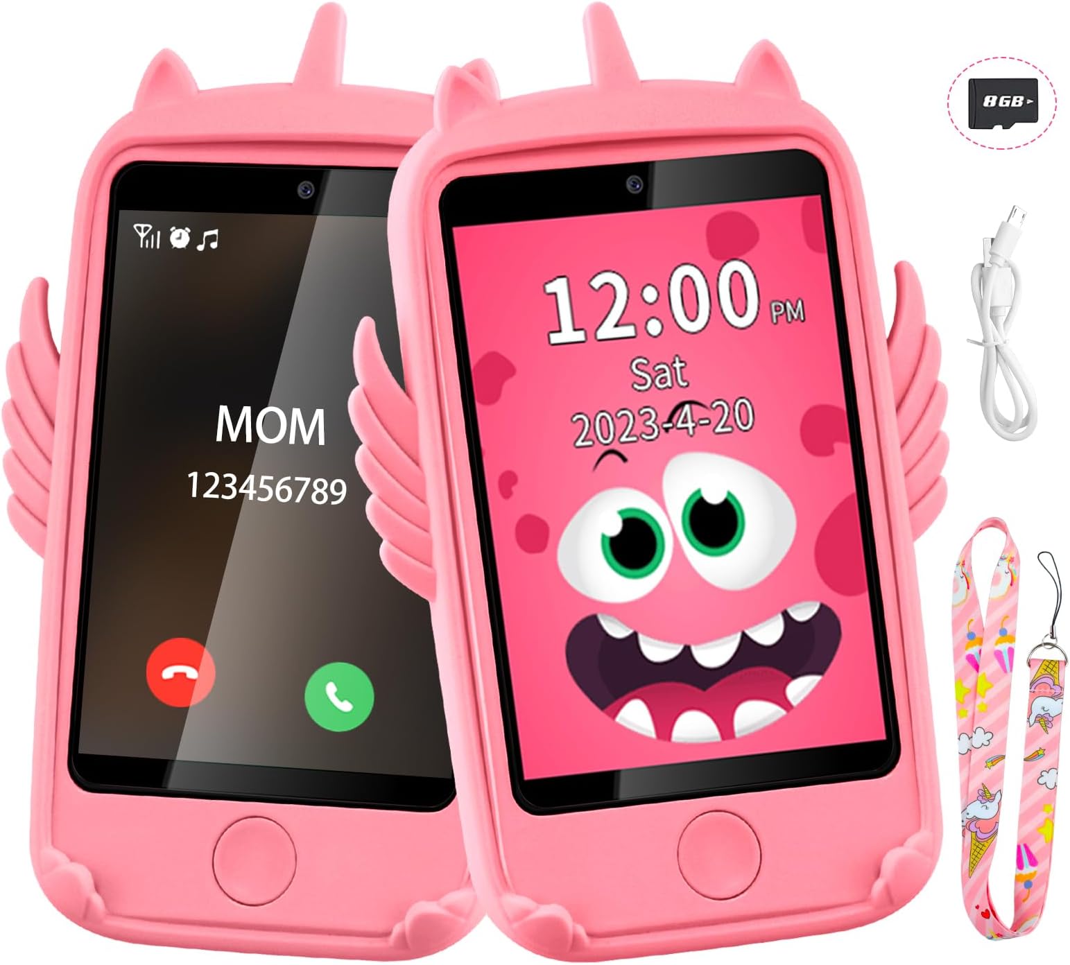 Mersyn Kids Smart Phone, Kids Mobile Phone 1080p Hd Kids Digital Camera ...