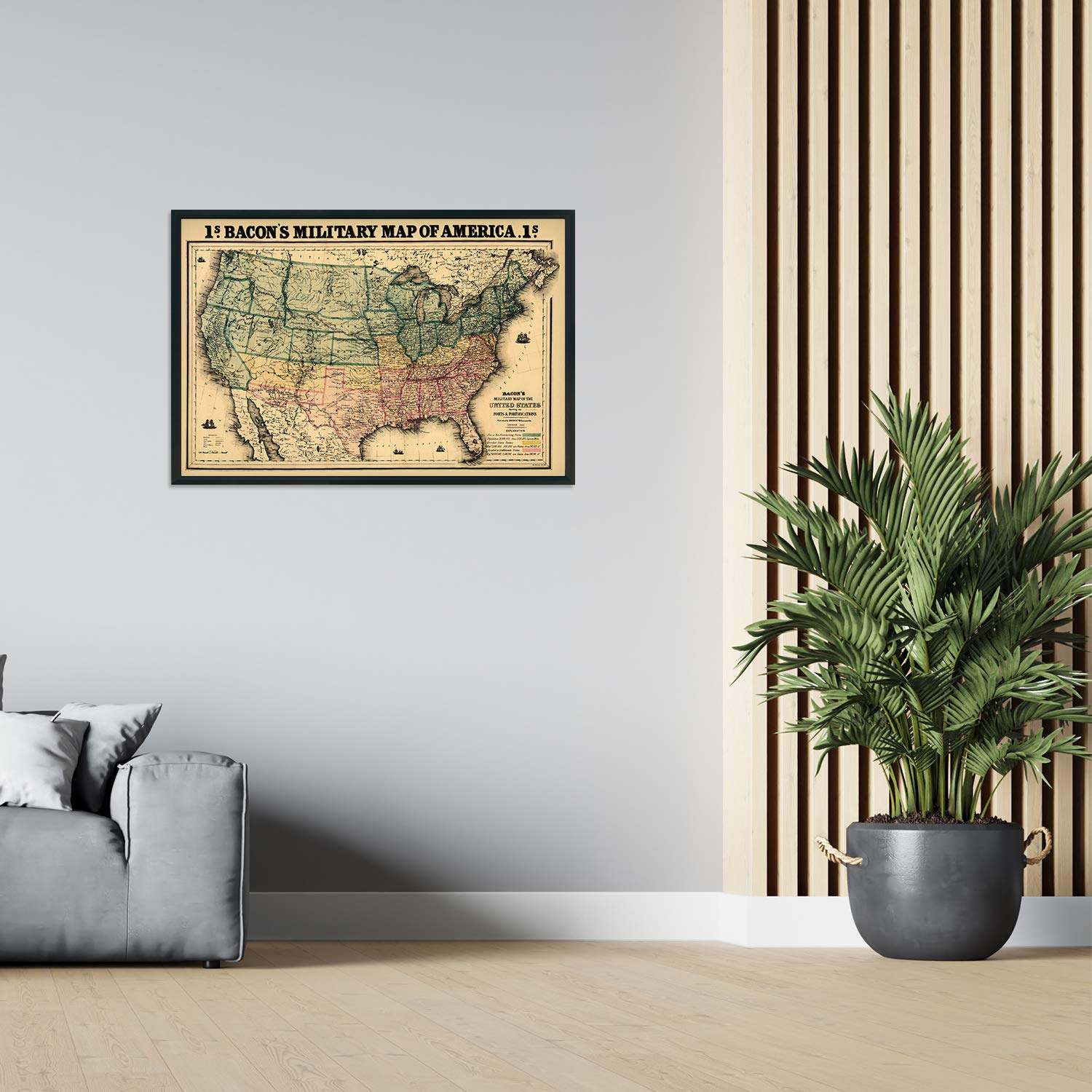 Snapklik.com : Vintage - 1862 Military Map Of The United States - 24x36 ...