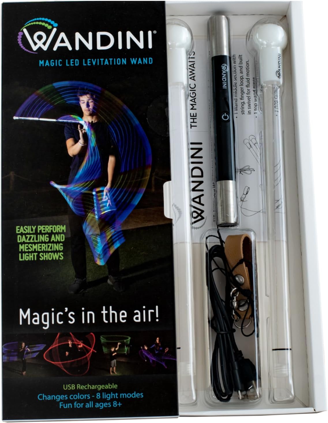 Amazon.com: Wandini Glow.0 Magic Wand Collapsible LED Levitation Wand ...