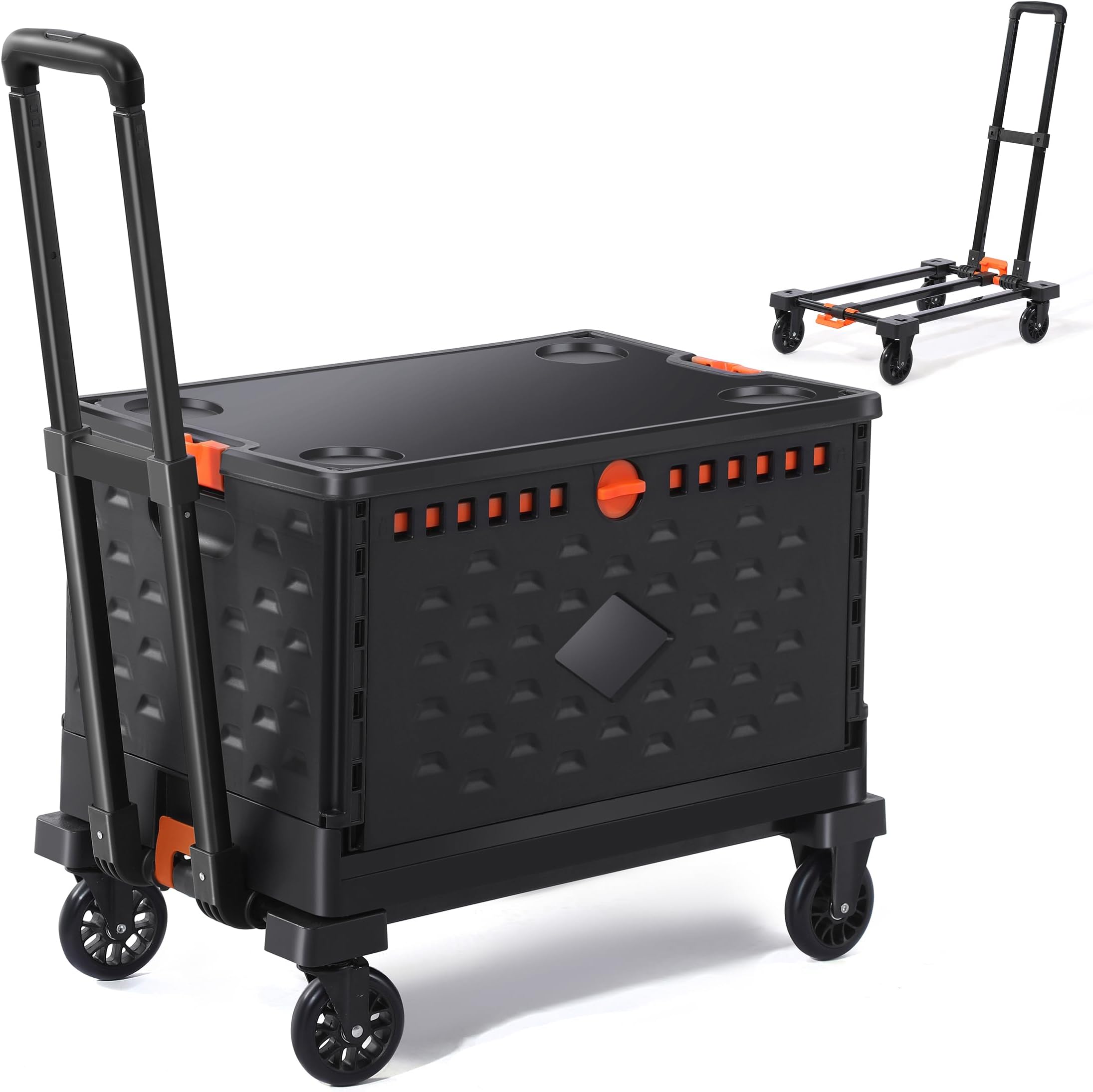 Amazon.com: Foldable Utility Cart Collapsible Portable Crate Rolling ...