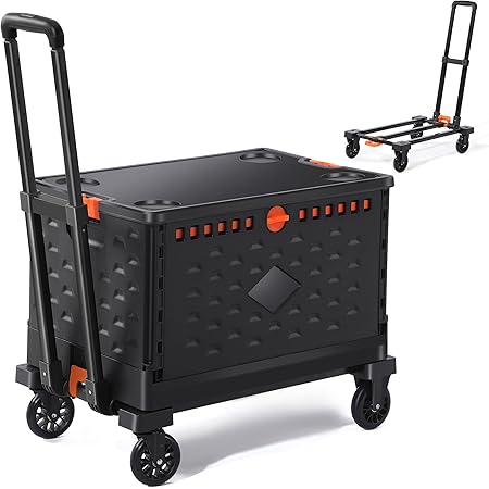 Amazon.com: Collapsible Crate+Folding Hand Truck Set -No Assembly ...