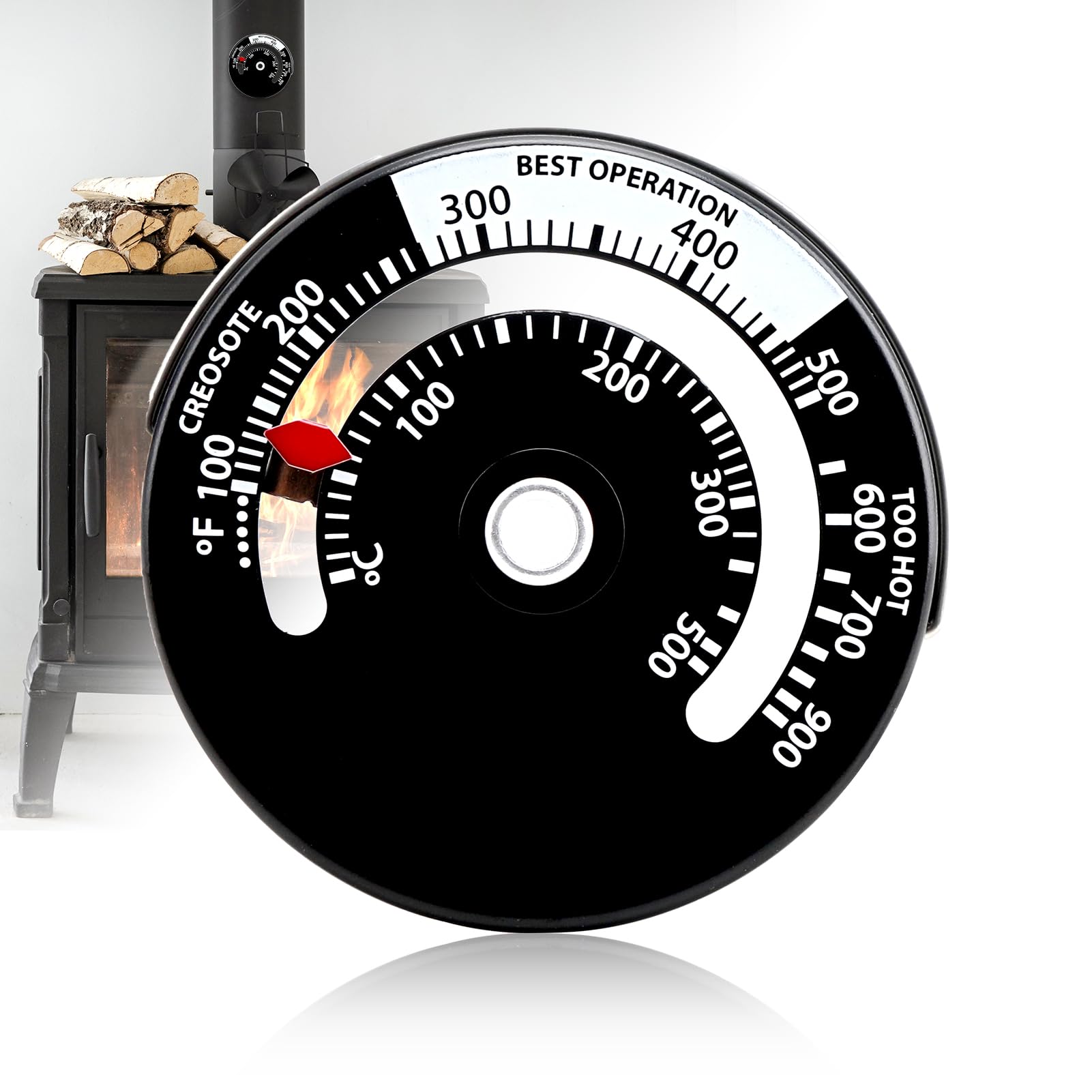 Wood Stove Thermometer, Magnetic Log Burner Thermometer Fireplace ...