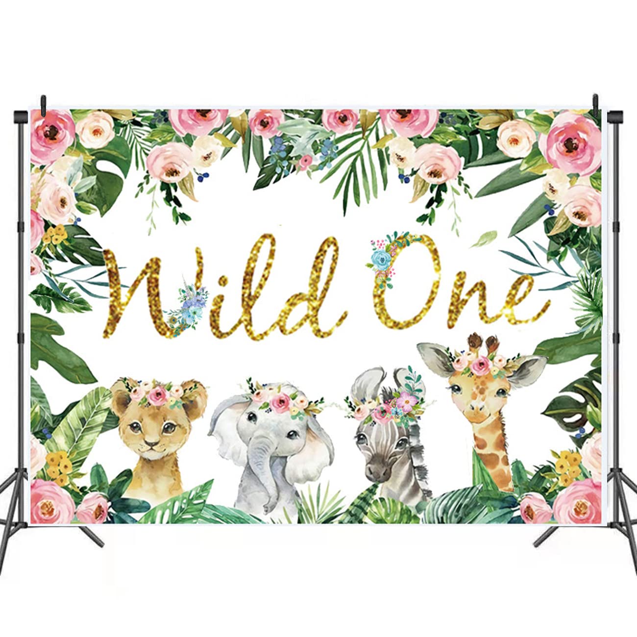 Buy Jungle Animals Wild One Backdrops BSNRDX Wild One Backdrop Golden ...