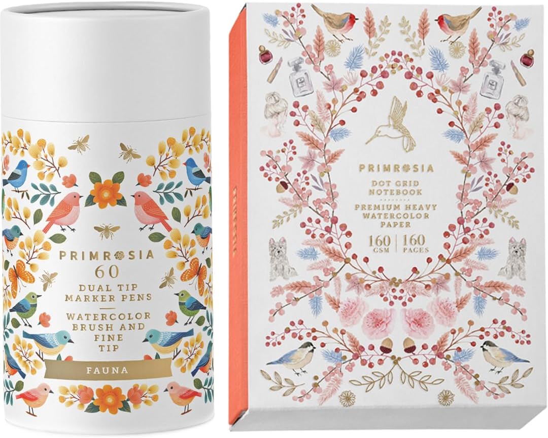 Amazon.com: Primrosia Songbirds Collection – 60 Dual Tip Markers + Dot ...