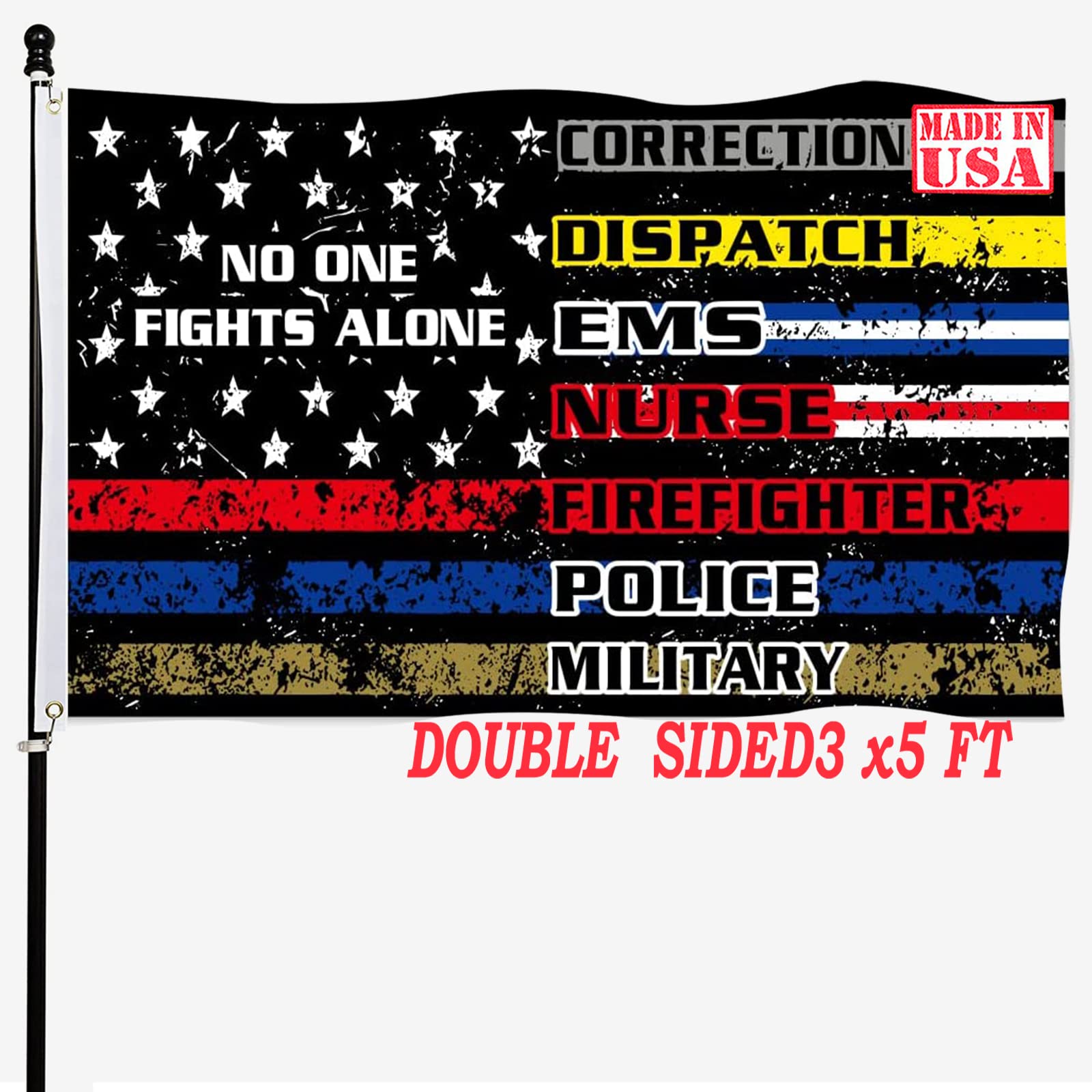 Amazon.com : tnpun Double Sided No One Fights Alone Flag 3x5 Vivid ...