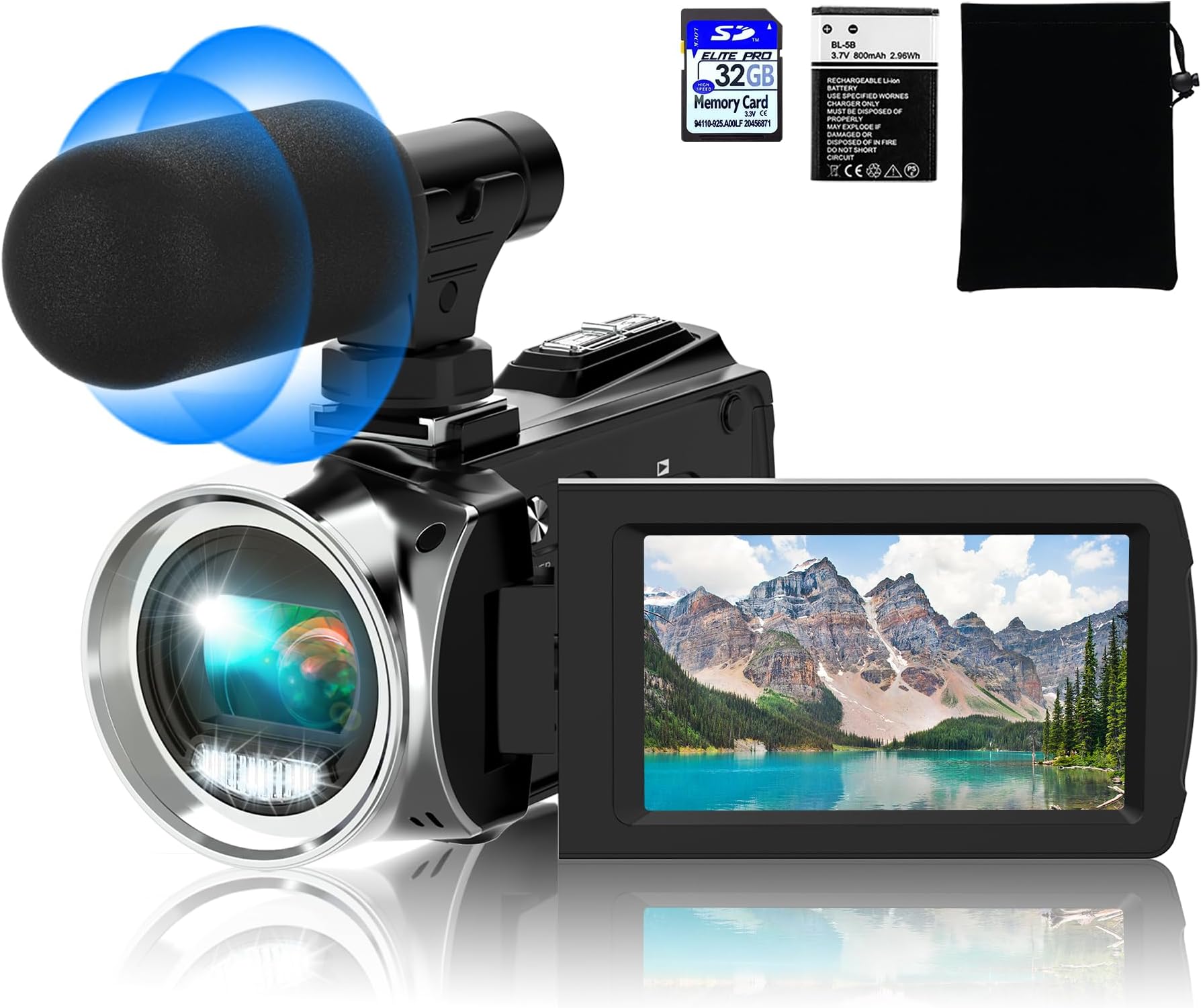 Amazon.com : Polaroid 4K Video Camera, Wi-Fi Ultra HD Camcorder with ...