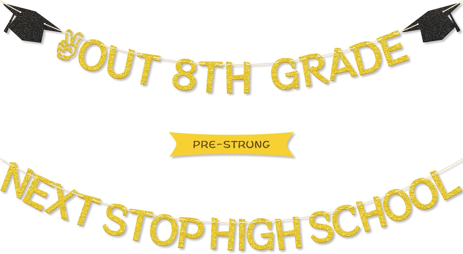 Amazon.com: Peace Out 8th Grade Banner, Next Stop High School Banner ...