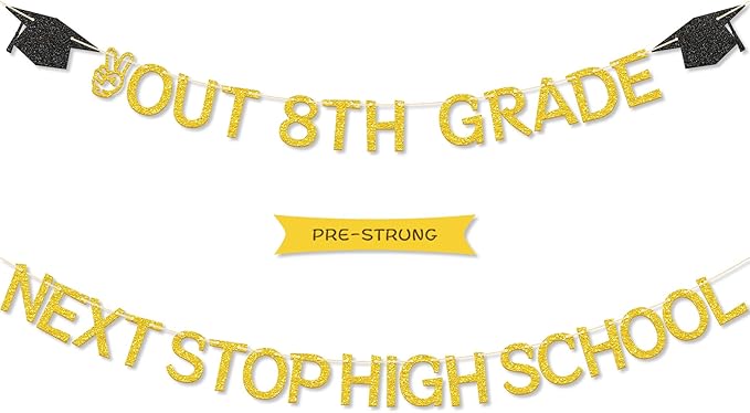 Amazon.com: Gifloon Peace Out 8th Grade Next Stop High School Banner ...