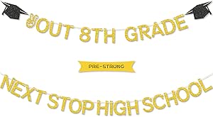Amazon.com: Gifloon Peace Out 8th Grade Next Stop High School Banner ...