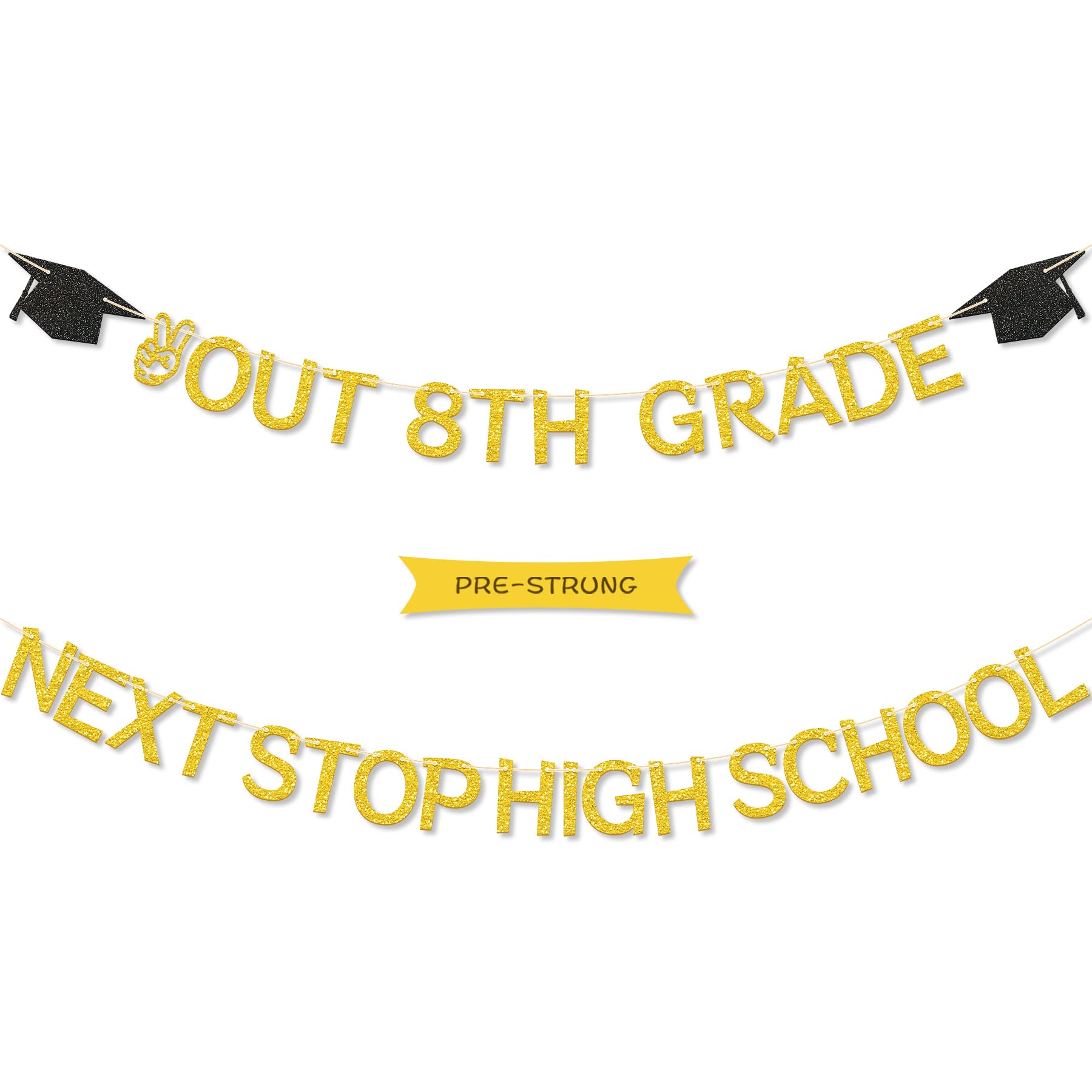 Amazon.com: Gifloon Peace Out 8th Grade Next Stop High School Banner ...