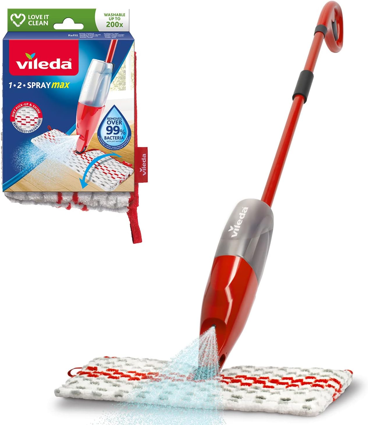 Vileda Spray & Clean Sprühwischer mit Tank zur feuchten Reinigung von ...