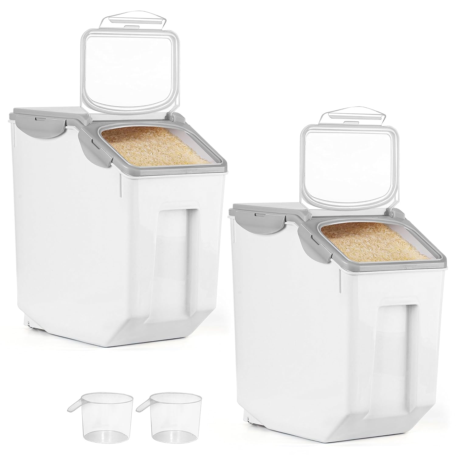 ABOUT SPACE 15-Kg Rice Dispenser (2 Pack) Airtight Rice Storage ...